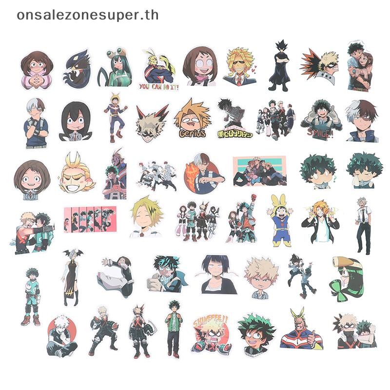 Ons 50 ชิ้น My Hero Academia ญี่ปุ่นอะนิเมะสติกเกอร์สําหรับ DIY สเก็ต ...