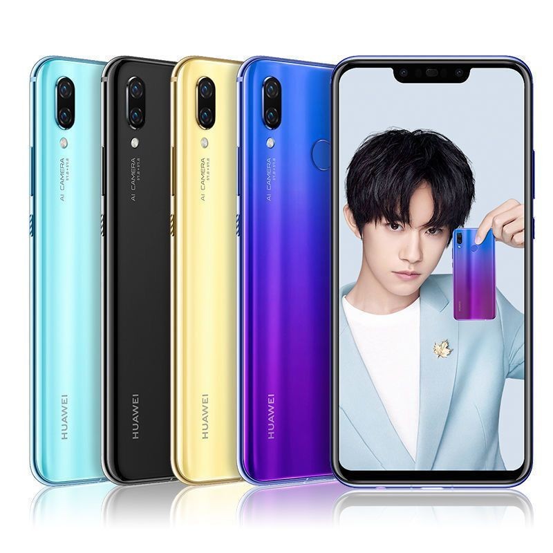 โทรศัพท์สื่อสาร Huawei nova3 โทรศัพท์มือถือแบบเต็มหน้าจอการกําหนดค่าสูง Kirin 970 เล่น ...