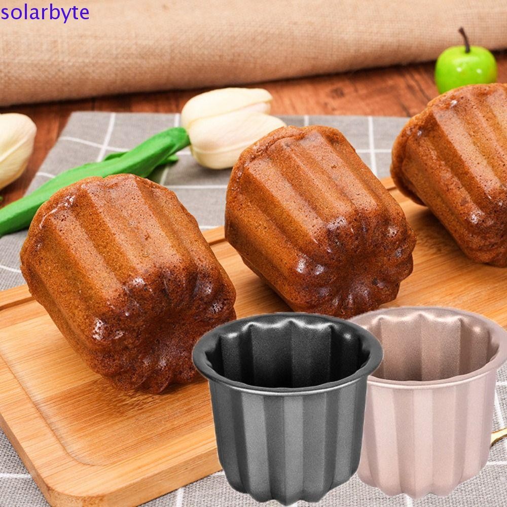 Solarbyte Canele แม่พิมพ์อบ, ความร้อนปลอดภัย Single Cavity Muffin Cup Mold, Mini เหล็กคาร์บอน ...