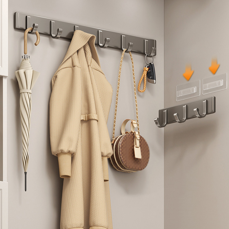 Simple Wall Mount หลายตะขอผ้าเช็ดตัวห้องน้ําชั้นเก็บ Home Organizer ...