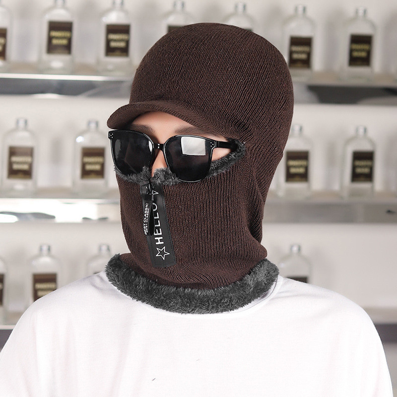 (JMBX) 1 ชิ้นซิปถักหมวกหมวกหมวกฤดูหนาวพร้อมซับขนสัตว์หมวกไหมพรมที่ ...