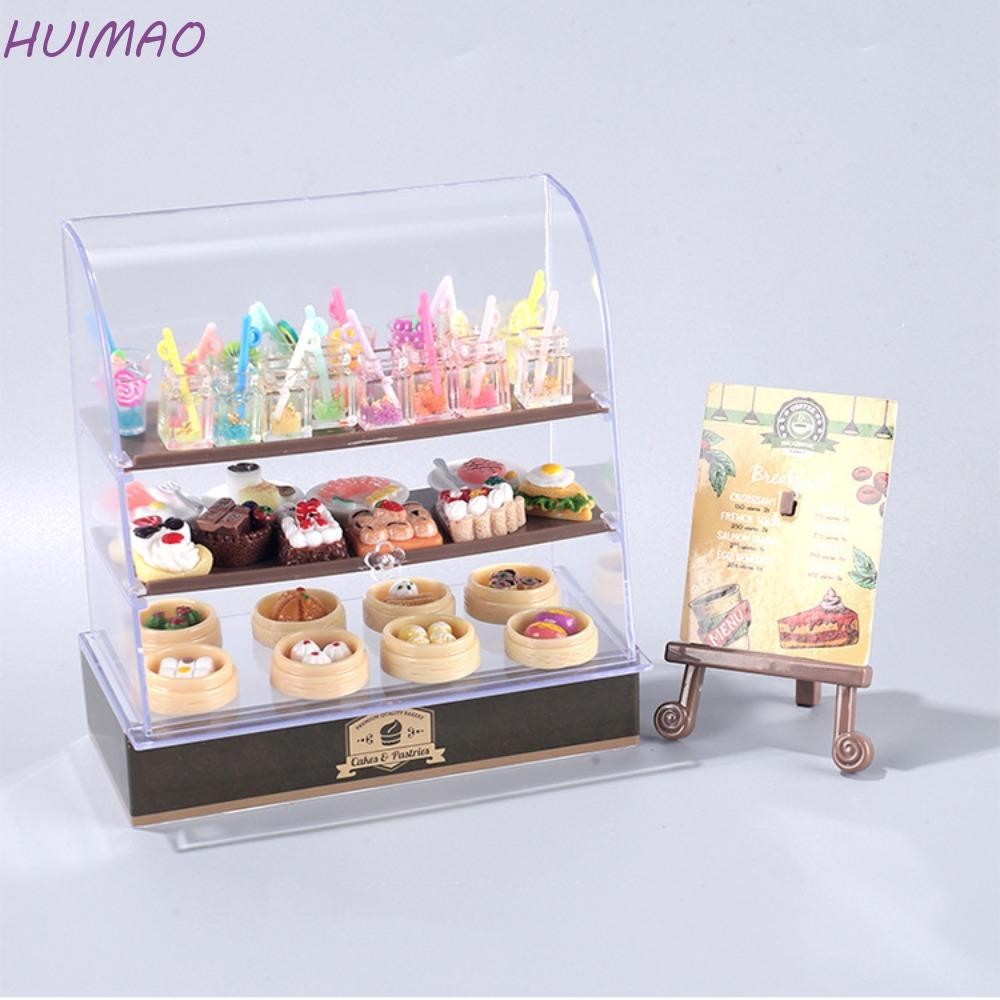 Huimao Miniature Bakery Case, 1:12 Scale ตุ๊กตาเค้ก,ของเล่นห้องครัวที่ ...