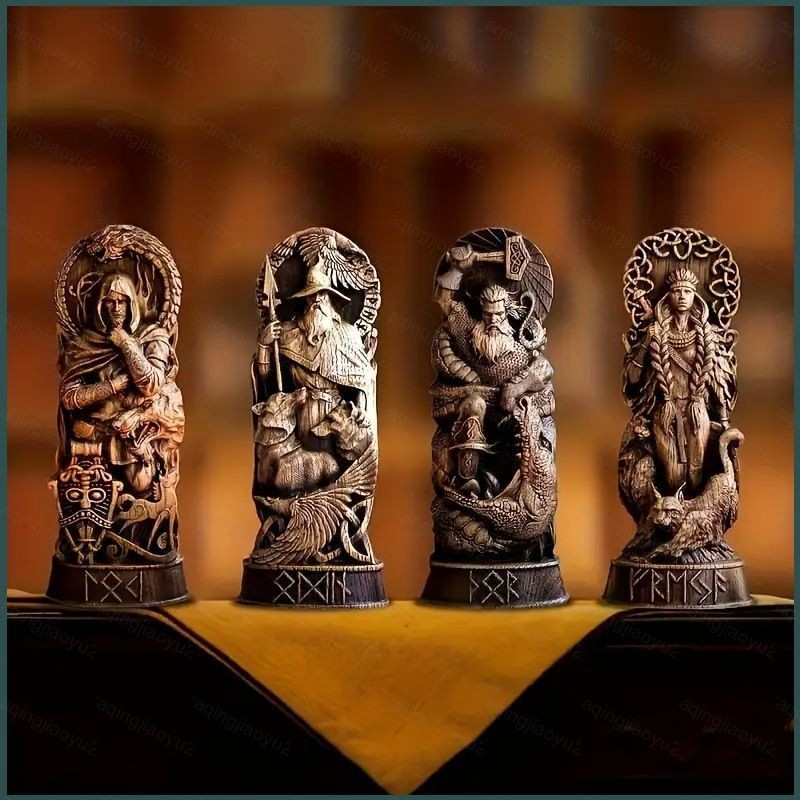 HQ2 นอร์สเทพรูปการกระทําOdin Thor Loki Freyaตุ๊กตาของเล่นเด็กตกแต่งบ้าน ...