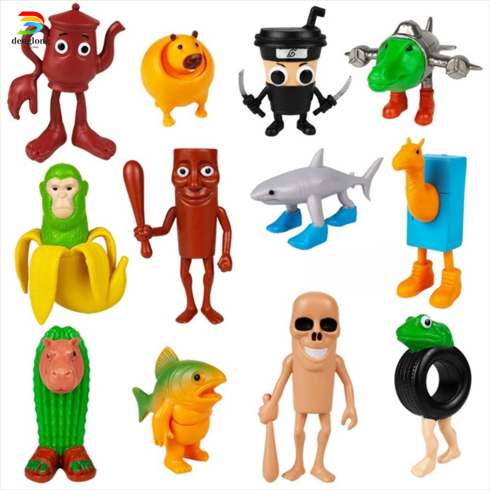 DENGLONG TungTungSahur รุ่น,การ์ตูน PVC Trralero Tralala Brainrot ตุ๊กตา,พิมพ์สะสมของขวัญ Tutu ...