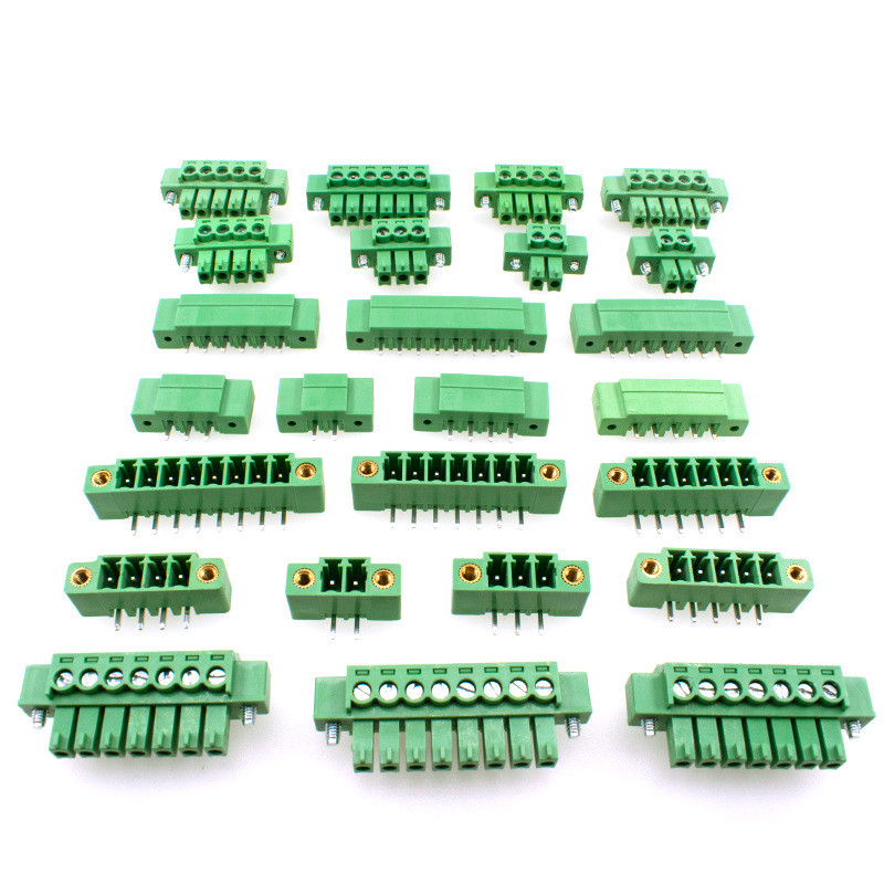 15edgkm ปลั๊กสีเขียวเทอร์มินัล3.81mm โค้งตรงซ็อกเก็ต2/3/4/8P หน้าแปลนหู ...