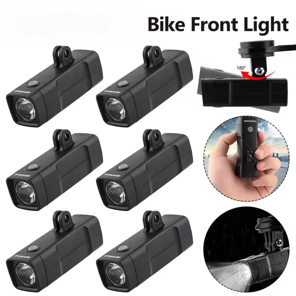 Mini 100LM จักรยานด้านหน้าโคมไฟ USB ชาร์จ LED ไฟหน้าจักรยาน 3 เกียร์ปรับกันน้ําความสว่างสูง MTB ...