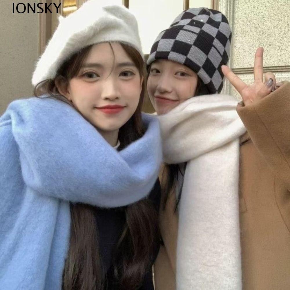 Ionsky ยาวขนสัตว์พู่ผ้าพันคอ,สีทึบWindproofฤดูหนาวผ้าพันคอแคชเมียร์ ...