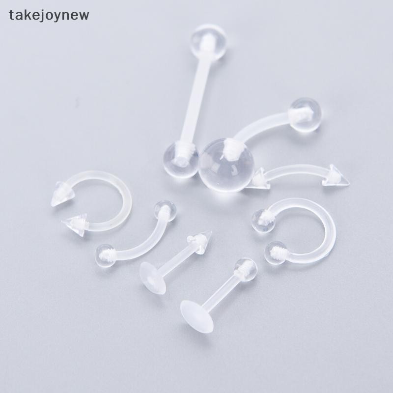[takejoynew] 8 ชิ้นอะคริลิคใสจมูกหู Lip Belly ยืดหยุ่น Body เจาะเครื่องประดับ KLB | Shopee Thailand