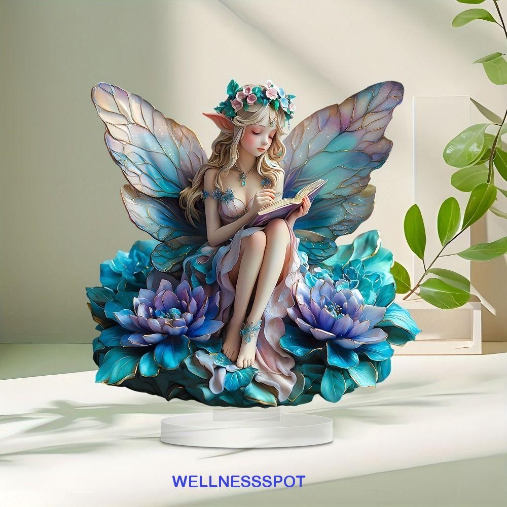 Wellnessspot กระดานตกแต่งนางฟ้าผีเสื้อ, แผ่นป้ายอะคริลิคที่มีเสน่ห์กันแตก, การ์ตูนชนบท ...