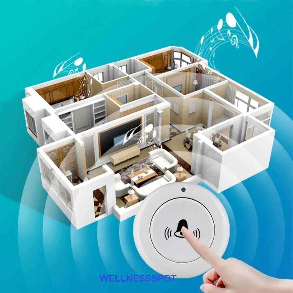 Wellnessspot ออดไร้สาย, USB DC 5V กระดิ่งประตูอัจฉริยะ, แหวนปรับระดับเสียง RF433 MHz รีโมท ...