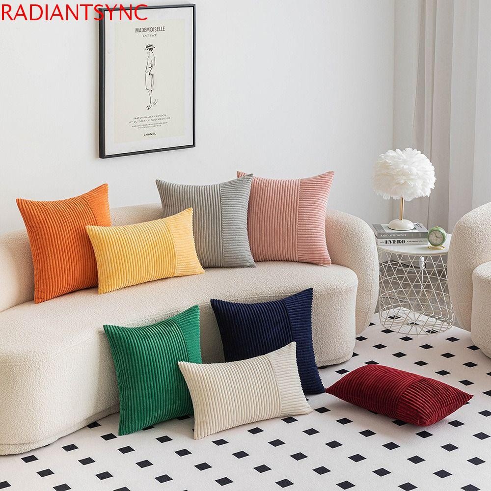 Radiantsync ปลอกหมอนผ้าลูกฟูกหลายขนาดคลาสสิกโยนปลอกหมอน,สีทึบนุ่มสไตล์ INS ปลอกหมอนอิงโซฟา/เตียง ...