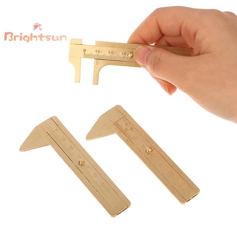 [BT-t] มินิทองเหลือง Vernier Caliper แบบพกพาเลื่อนไม้บรรทัดโลหะ Vernier ...