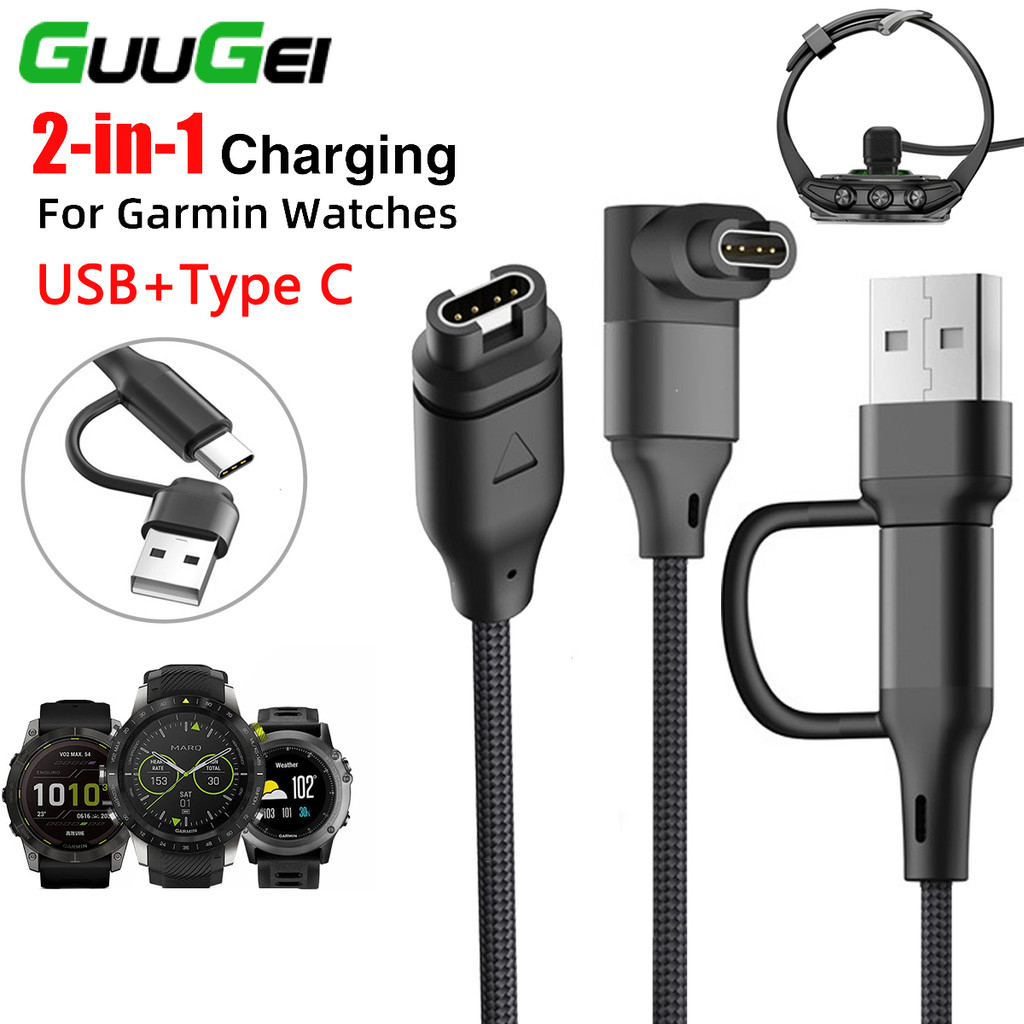 Guugei สายชาร์จ USB Type C สําหรับ Garmin Fenix 7/6/5/5X Venu 2/Sq2/3 ...