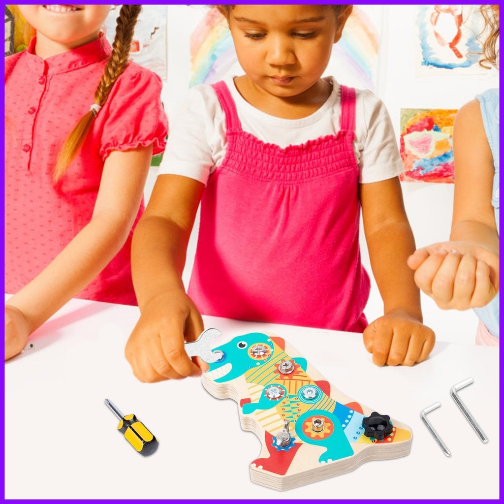 เด็กวัยหัดเดินไขควงชุดของเล่นไดโนเสาร์ Montessori ของเล่นก่อนวัยเรียน ...