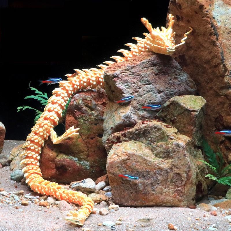 [JJCW] 3d พิมพ์ Articulated Dragon Fish Tank ภูมิทัศน์ตกแต่งจีนยาว ...