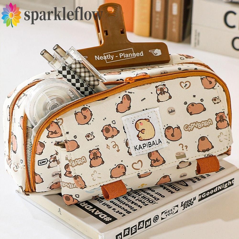 Sparkleflow Capybara กระเป๋าเครื่องเขียน,กล่องดินสอความจุขนาดใหญ่ Capibara กระเป๋าดินสอ ...