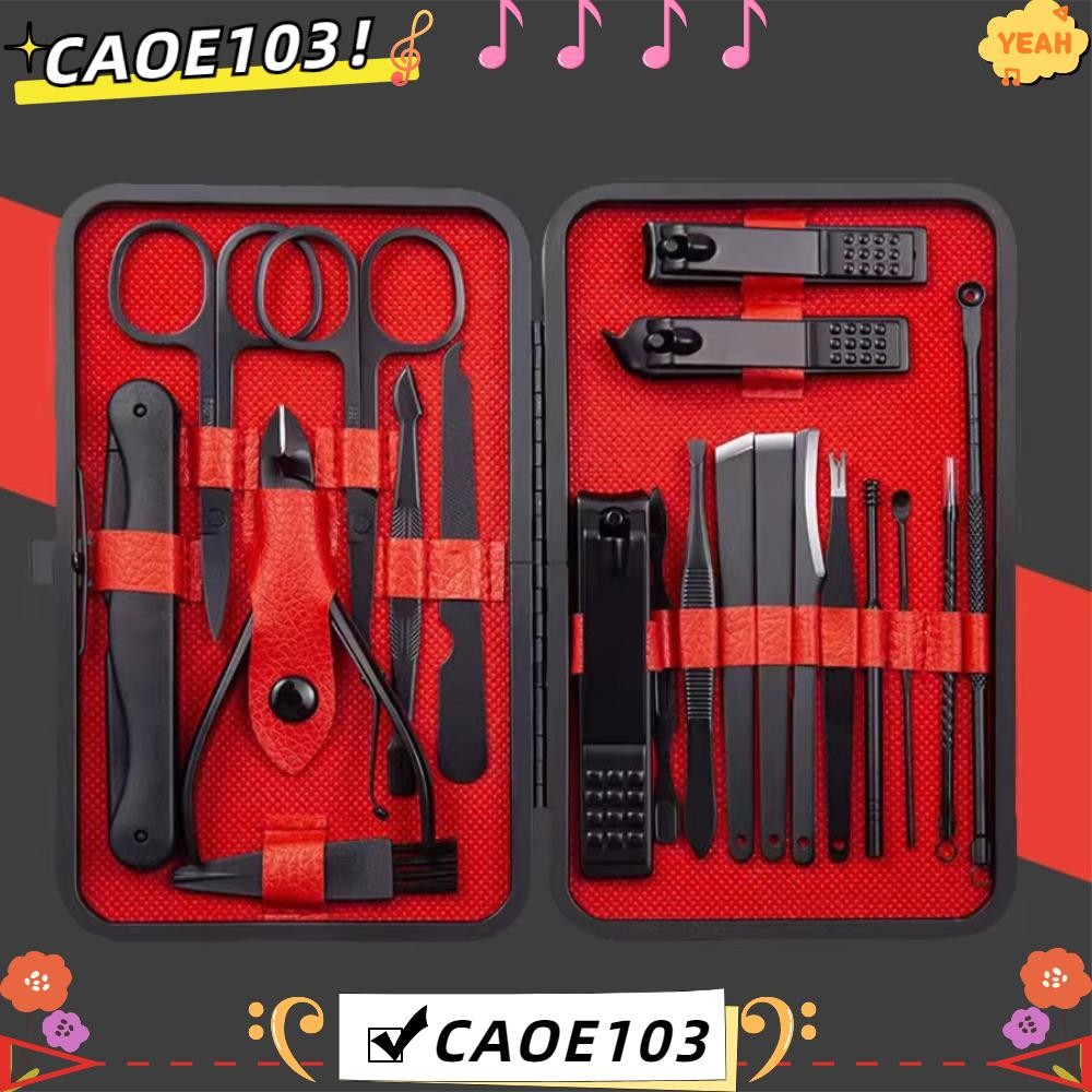 Caoe103 7/10/12/18/20/24PCS ชุดตัดเล็บ,สแตนเลส Professional เล็บกรรไกร ...