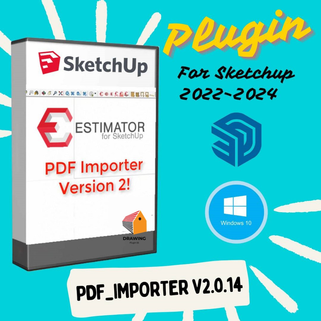 PDF Import v 2.0.14 (ปลั๊กอิน Import File PDF) Plugin for Sketchup 2022-2024 | Shopee Thailand
