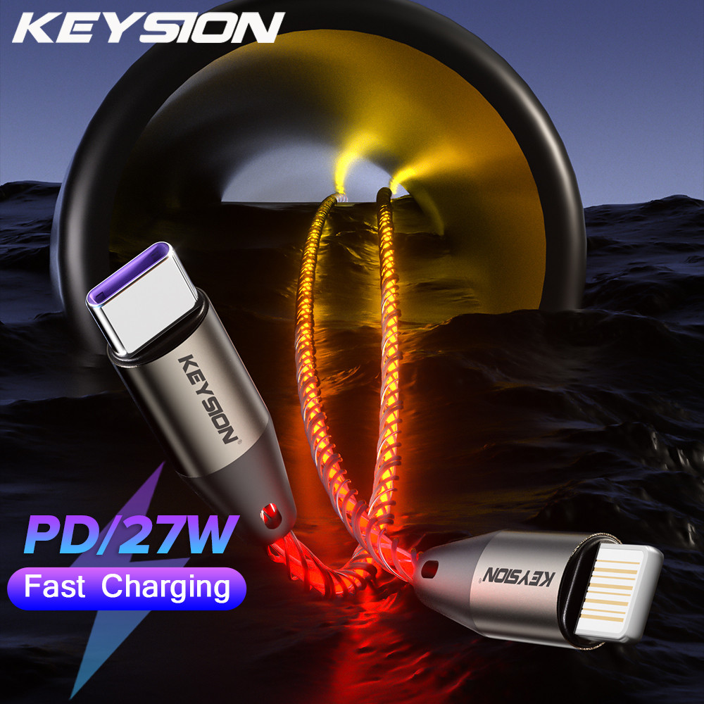 Keysion PD 27W USB C Data Cable สีสัน LED RGB Light Gradient ประเภท C ...