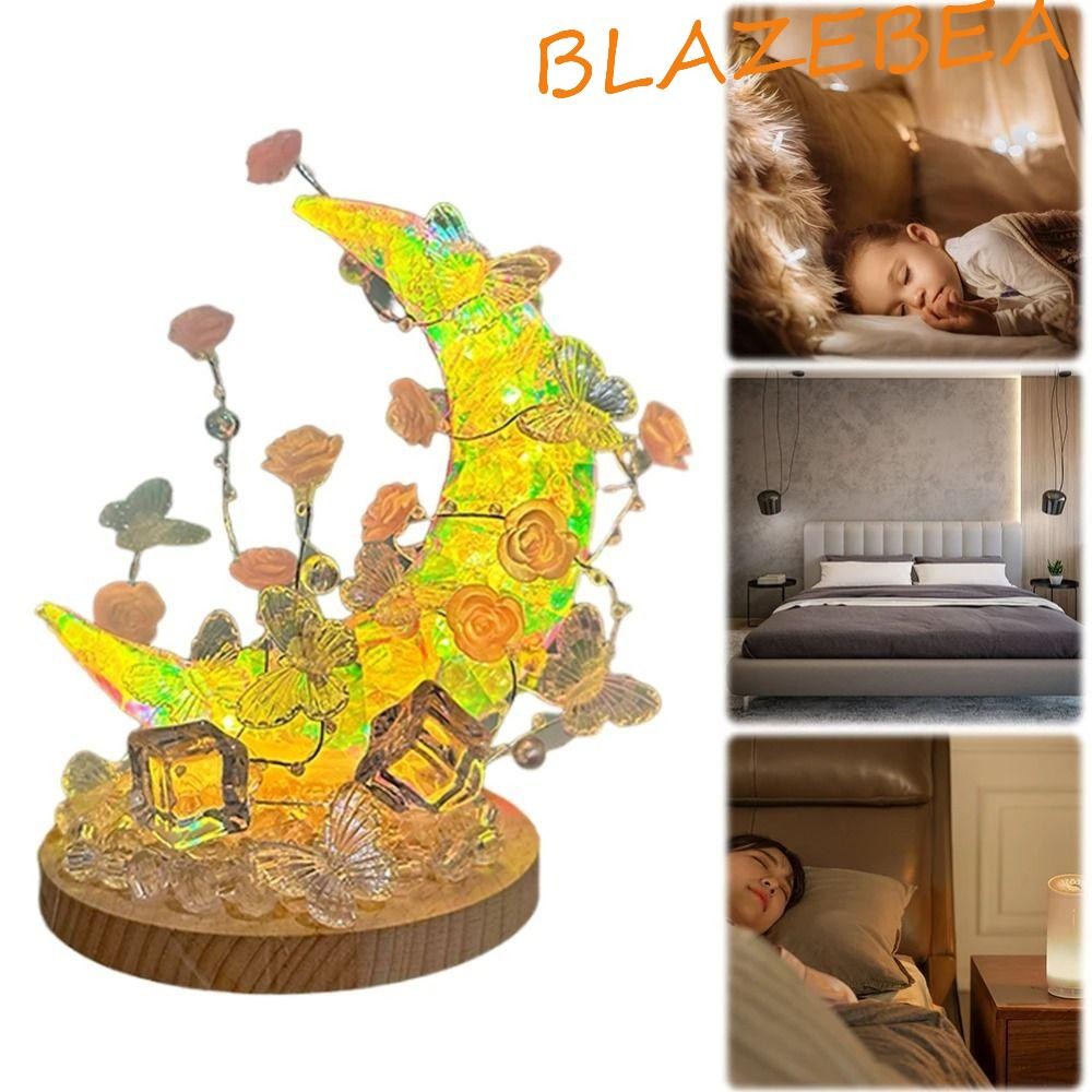 Blazebea Moon ผีเสื้อโคมไฟ DIY วัสดุ Pack, Creative Handmade Moon ดอกไม้ Night Light, 3D ความงาม ...