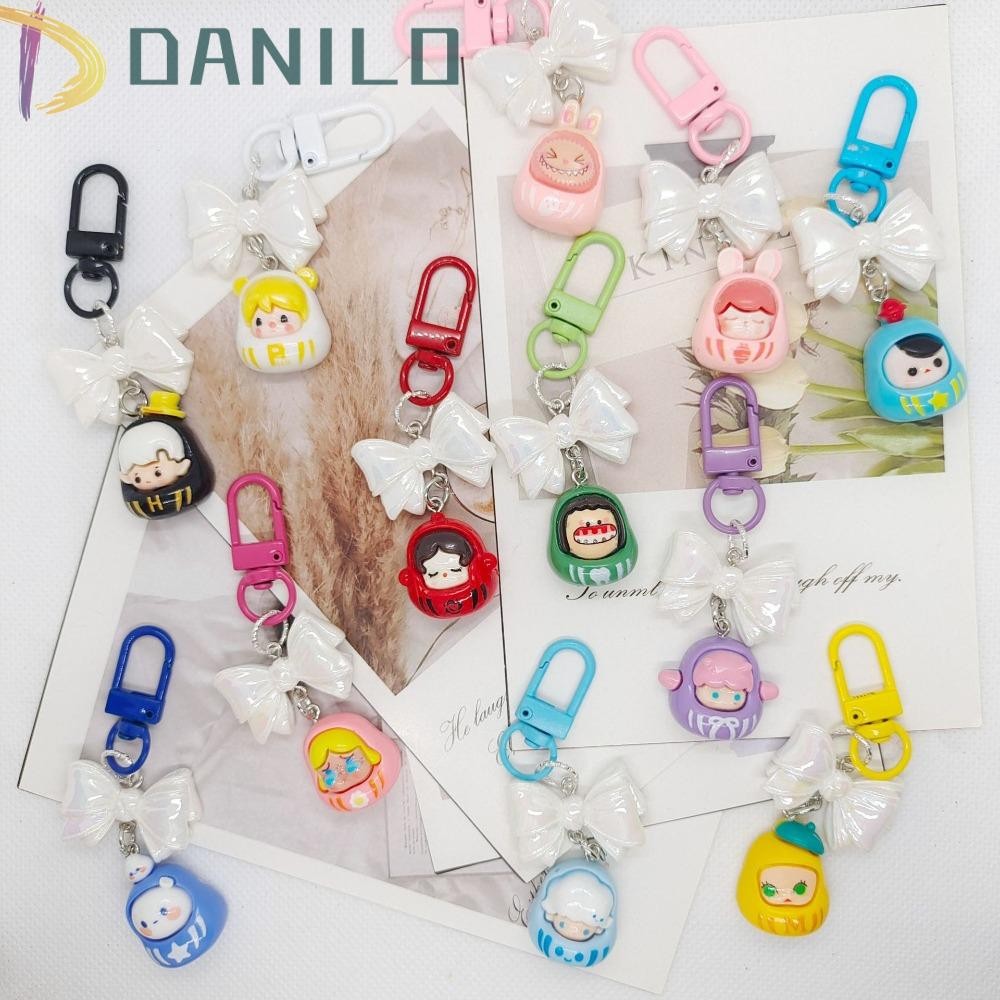 พวงกุญแจ DANILLO Crybaby, แหวนกุญแจ Resin Bow Labubu, สีวันเกิด Candy ...