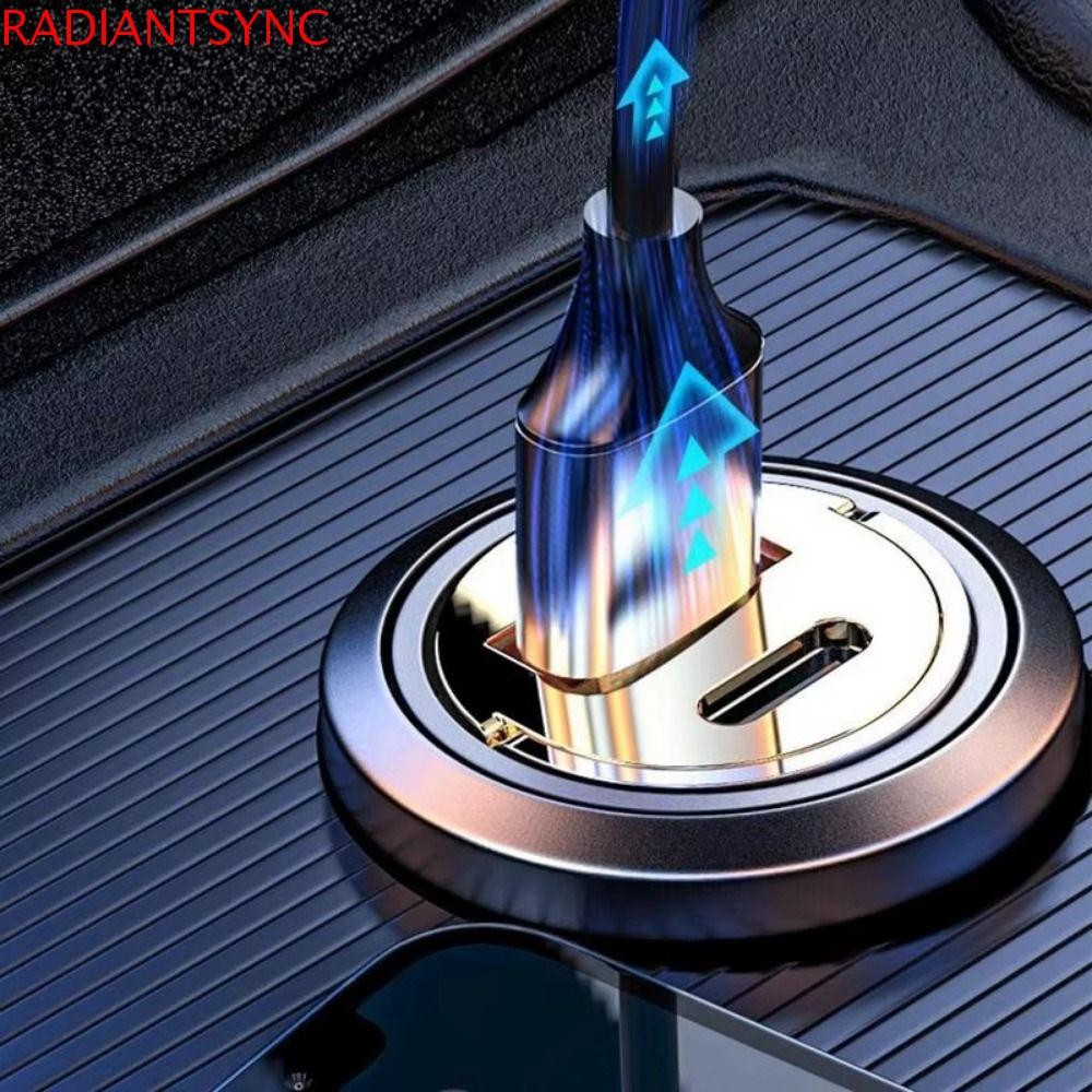 Radiantsync 2 ชิ้น Mini Car Charger, Dual Port 120W Output Car Power Adapter, การออกแบบที่มองไม่ ...