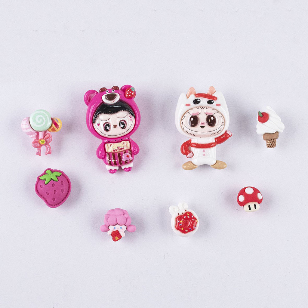 เสน่ห์รองเท้าสําหรับรองเท้าอุดตันการ์ตูนน่ารักปุ่ม LABU DIY รวม ...