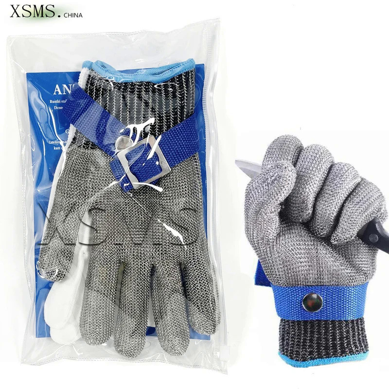 Anti-cut Gloves Safety Cut Proof Stab Resistant Stainless Steel Wire Metal Mesh Butcher Protect ...