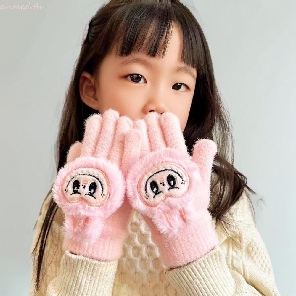 Ahmed Labubu Anti-เย็น Mittens, Soft Keep Warm Plush ตุ๊กตาหนา Mittens ...