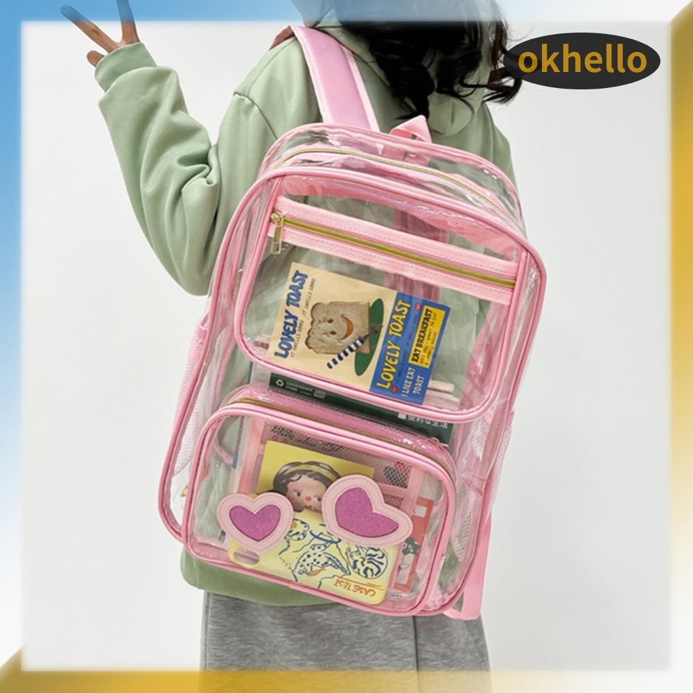 [Okhello.th] กระเป๋าเป้สะพายหลัง PVC ใส กระเป๋าเป้สะพายหลังแล็ปท็อป ...