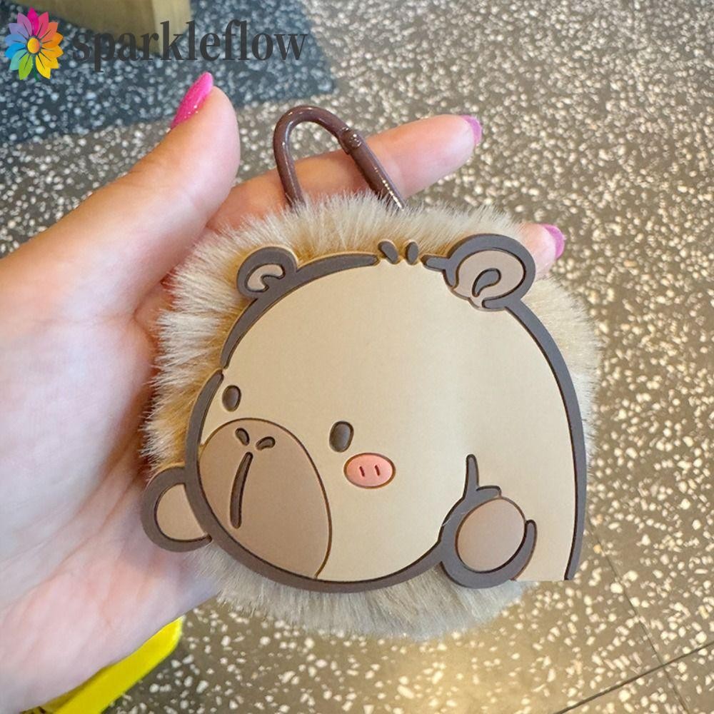 Sparkleflow Capybara ตุ๊กตาตุ๊กตา, ยิ้มคําสัตว์ Capybara พวงกุญแจ, เสน่ห์แฟชั่นน่ารักการ์ตูนพวง ...