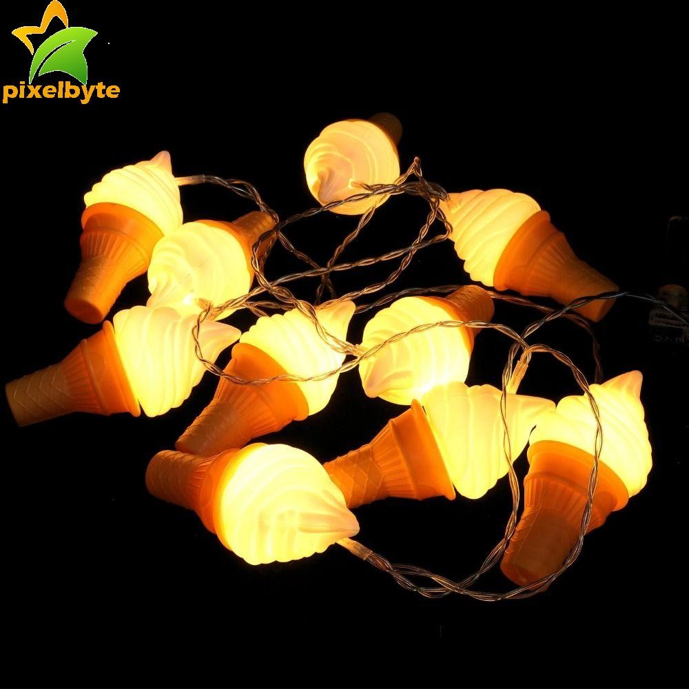 พิกเซล Led Burger Light String, 2M 10LED แสงอบอุ่นไอศกรีมไฟ String, วันเกิดตกแต่งน่ารักกันน้ําแ ...