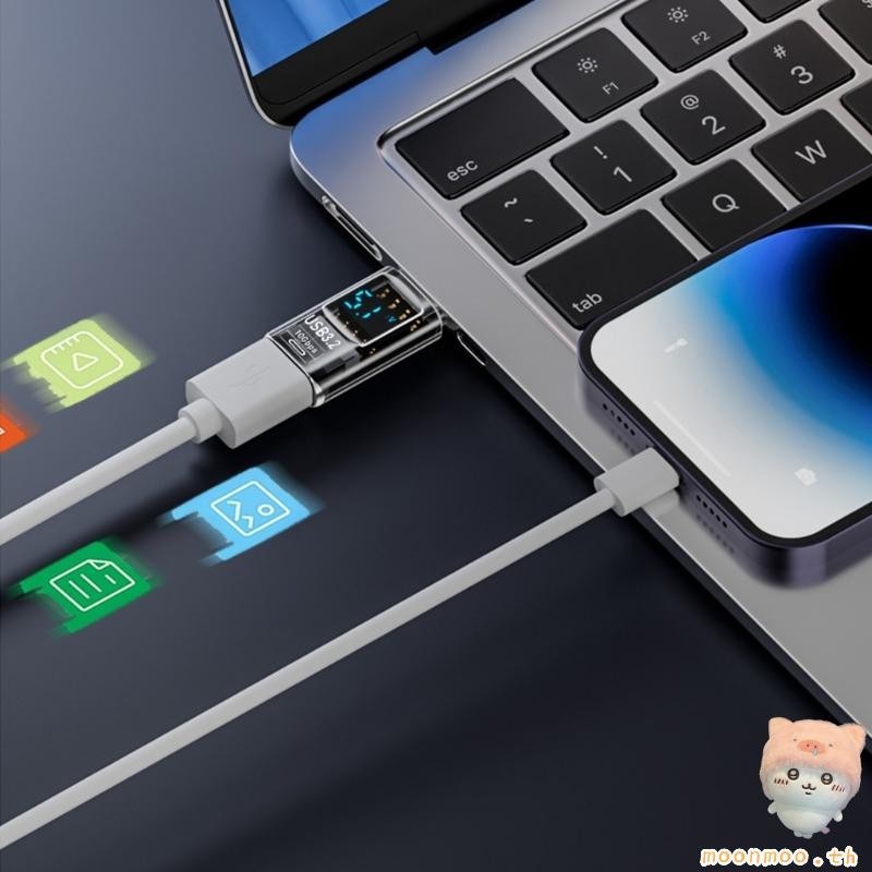 อะแดปเตอร์ Moon USB C เป็น USB A ตัวแปลงชายกับหญิง 10Gbps การถ่ายโอน ...