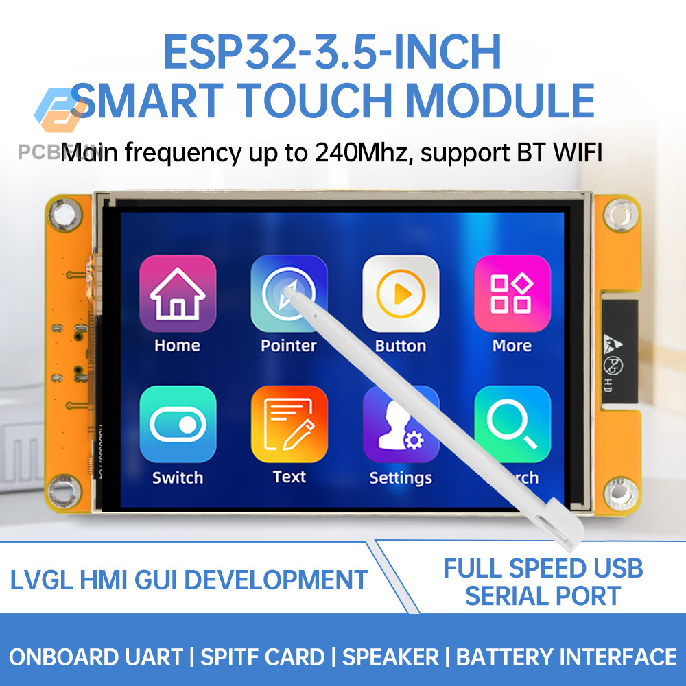 Pcbfun ESP32 WiFi BT โมดูลบอร์ดพัฒนา 3.5 นิ้ว ST7796U ไดรฟ์ 320 * 480 ...