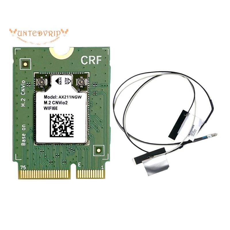 Ax211ngw WiFi 6E การ์ด + 2XAntenna 2.4G & 5G & 6G M.2 CNVio บลูทูธ 5.3 ...