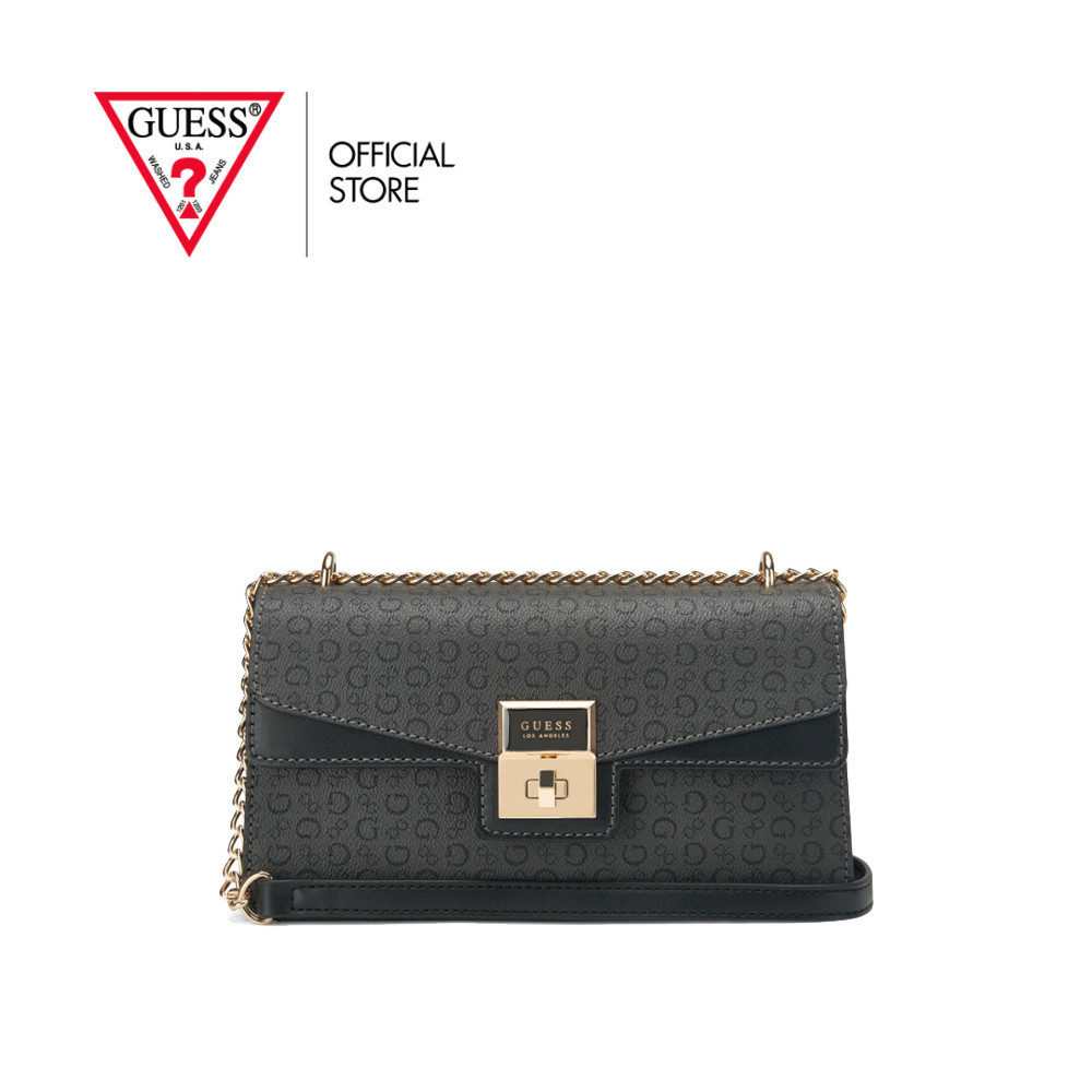GUESS กระเป๋า รุ่น SG914221 MOONSTONE CROSSBODY FLAP สีดำ | Shopee Thailand