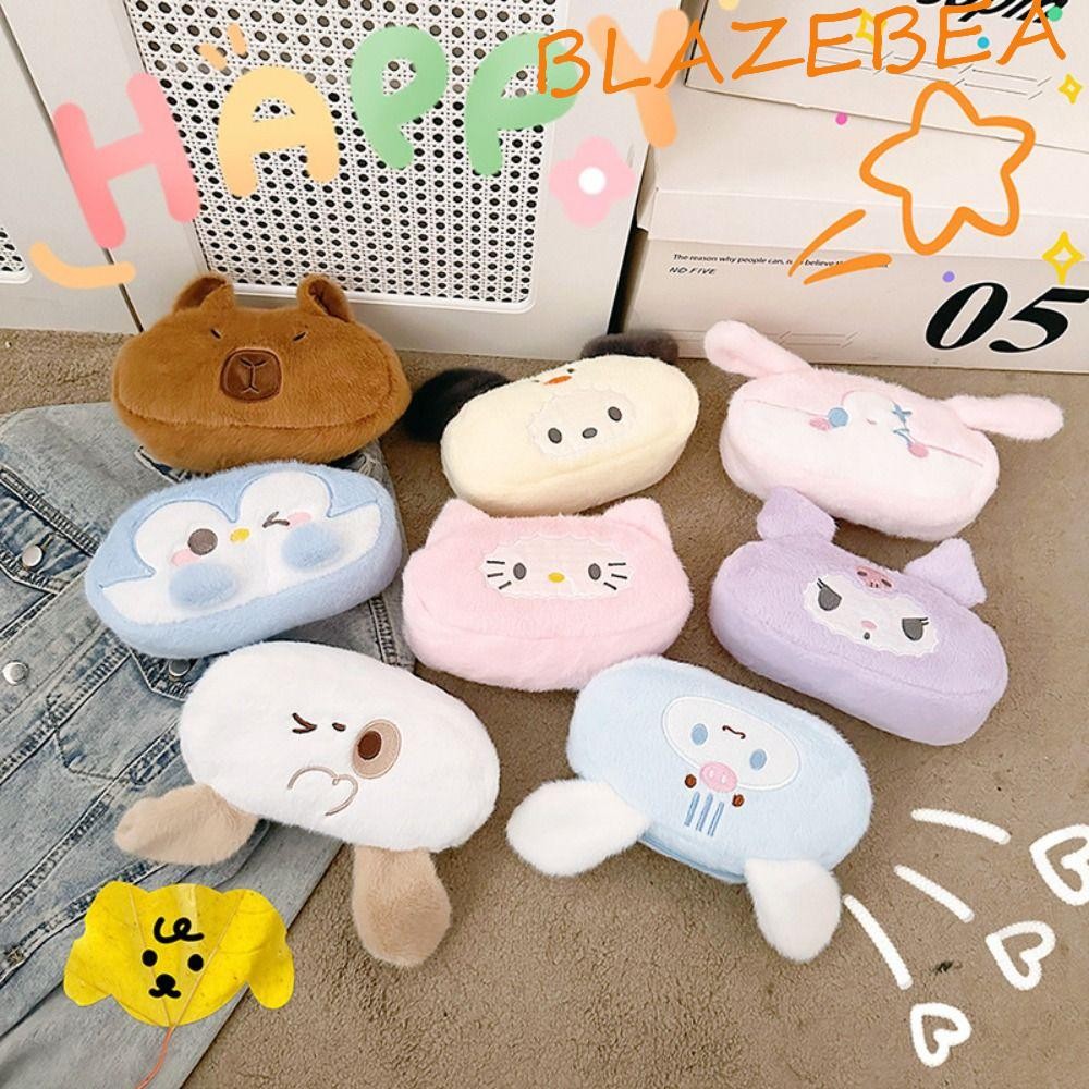 Blazebea กระเป๋าดินสอ Kuromi, Puppy Melody Kitty Cat Plush ปากกา,น่ารัก Cinnamoroll Pompompurin ...