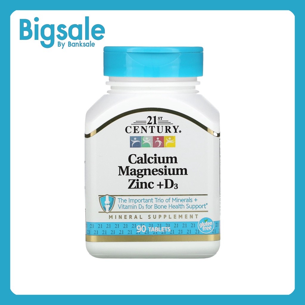 📢พร้อมส่ง 🔔 21st Century Calcium Magnesium Zinc + D3 90 Tablets ...