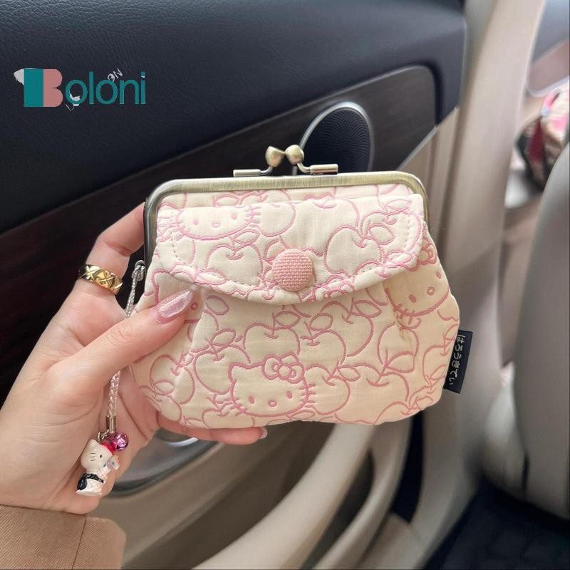 [Boloni] Kawaii Hello Kitty Gold Mouth Bag Zero Wallet Card Bag Id 2-in ...