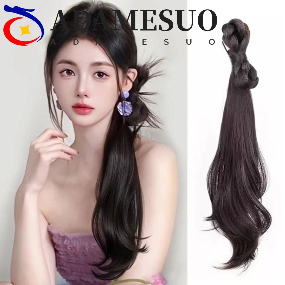 Adamesuo วิกผม Braid หางม้าต่ํา Hanfu Headwear วิกผมสไตล์จีนใหม่, Elegant เกาหลี Cheongsam ...