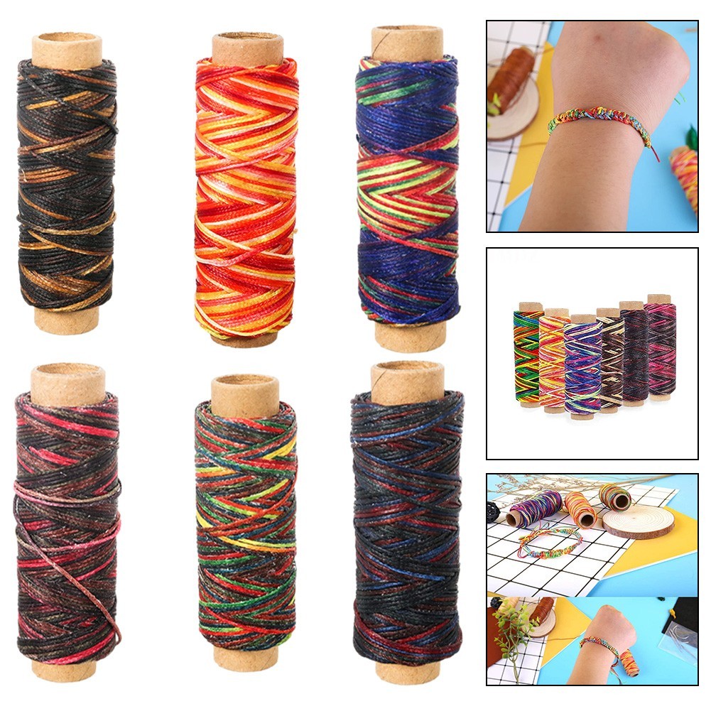 ⭐ วาร์ส ⭐ด้ายแว็กซ์หนัง 1PCS 50m DIY มือด้ายเย็บโพลีเอสเตอร์หลากสี | Shopee Thailand