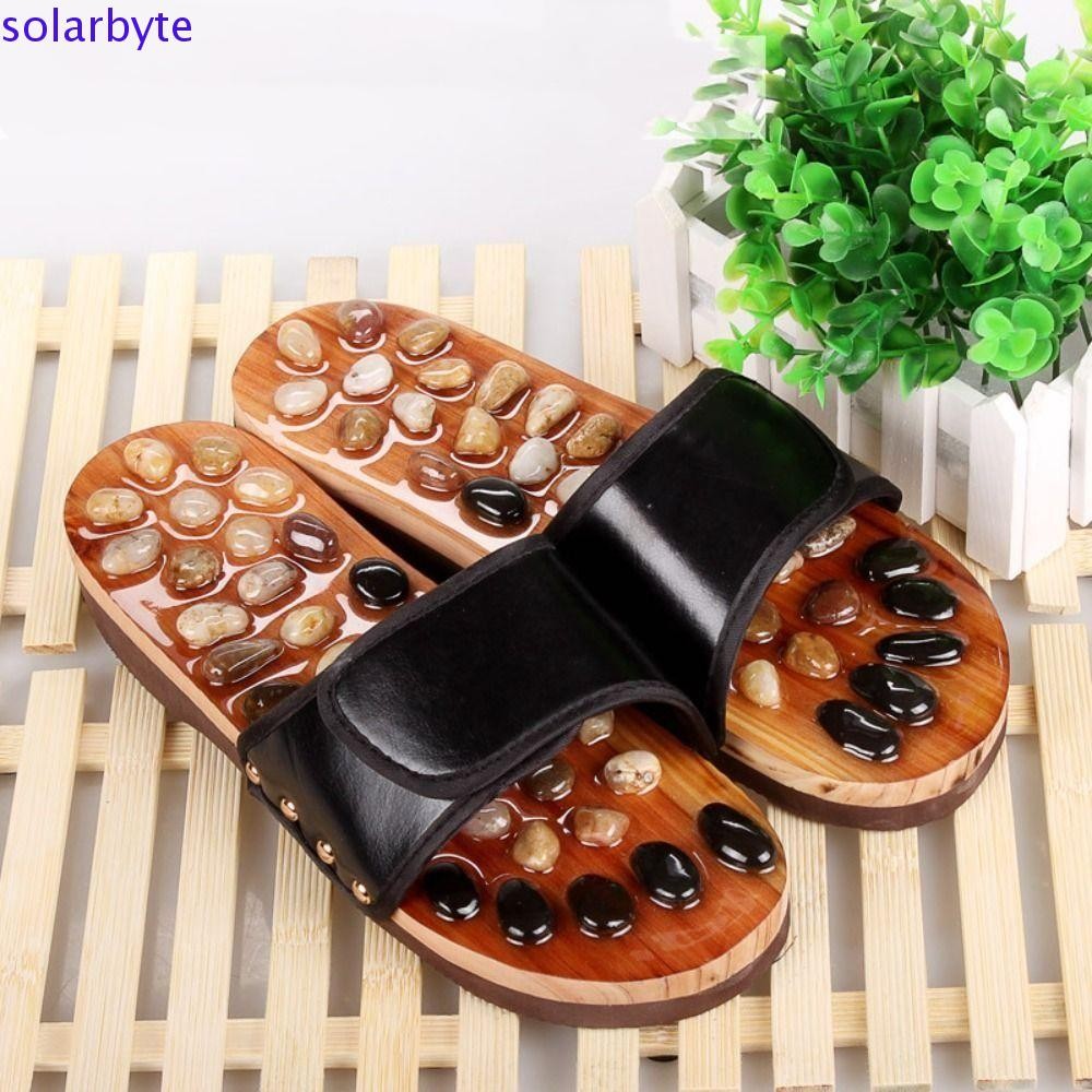รองเท้าแตะนวดกดจุด SOLARBYTE, กรวดธรรมชาติ Feet Care รองเท้าแตะหินนวด, สะท้อนวิทยารองเท้านวดเท้า ...