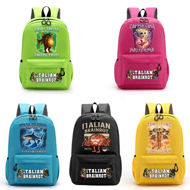 Italian Brainrot Fashion Backpack Tung Sahur Multi functional Travel ...