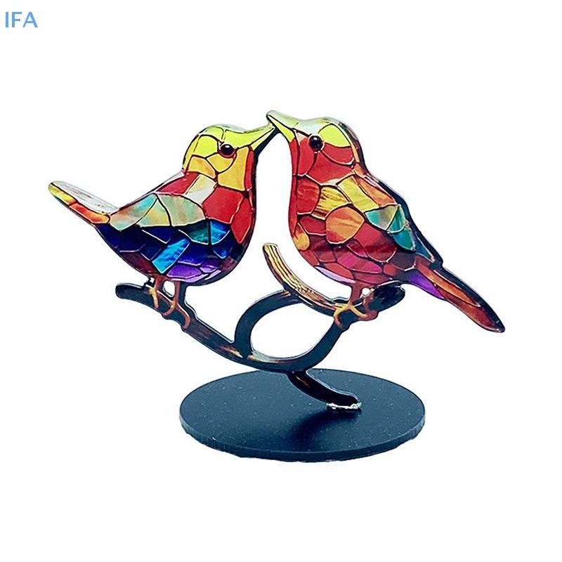 IFA Stained Acrylic Birds บนสาขาเครื่องประดับเดสก์ท็อป, สองด้านหลากสี ...