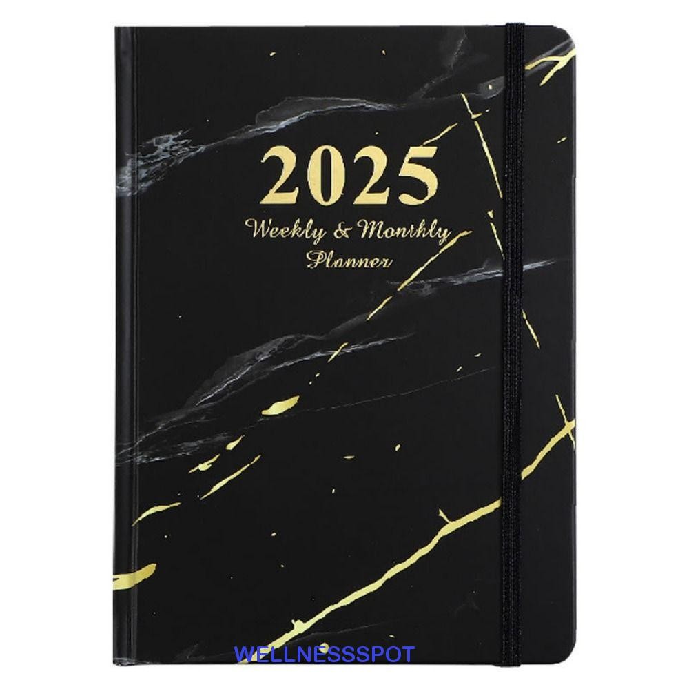 Wellnessspot 2025 สมุดวางแผน, A5 160 หน้าสมุดบันทึกภาษาอังกฤษ,สมุดไดอารี่กระดาษหนากระดาษแข็งปกวง ...
