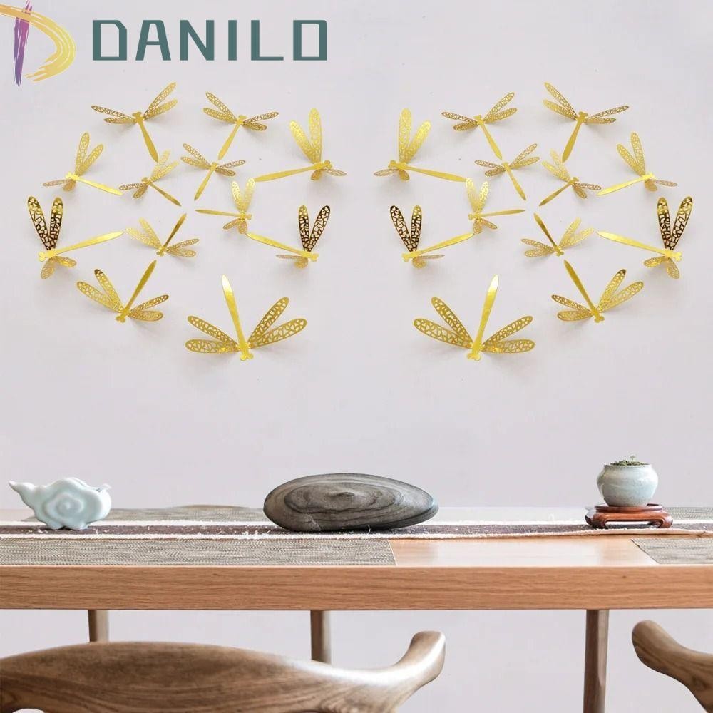 Danilo 12PCS สติกเกอร์ติดผนัง Dragonfly, 3D PVC Wall Decals, ทําสวน ...