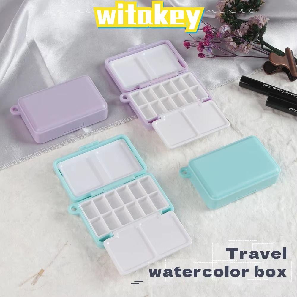 WITAKEY สีน้ําสี Subpackage,มินิแบบพกพา 12/24 กริดเดินทางกล่องภาพวาดพลาสติก,อินเทรนด์ Palette สี ...