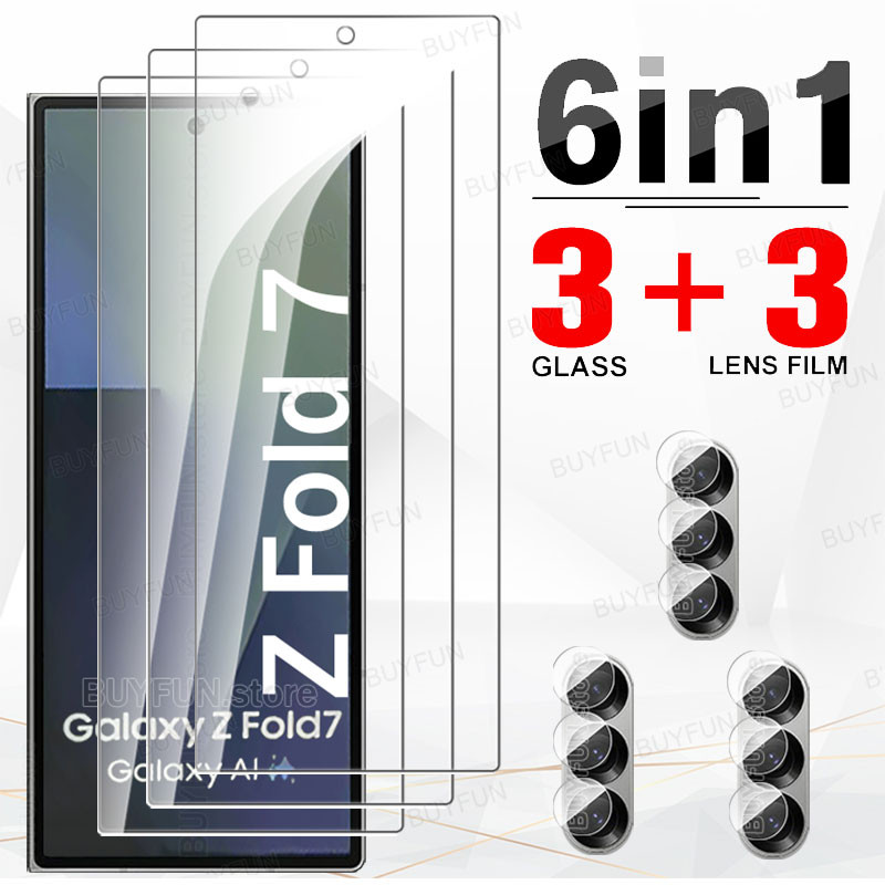 6In1 For Samsung Galaxy Z Fold 7 5G Zfold7 zfold fold7 Tempered Glass 3 ...