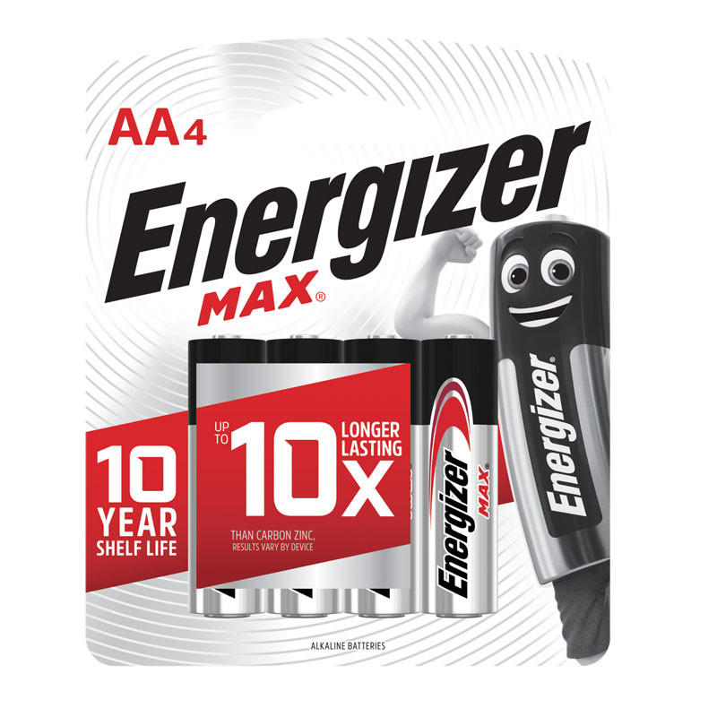 ENERGIZER ถ่านอัลคาไลน์ รุ่น Max E91-BP4 ขนาด AA แพ็ค 4 ก้อน | Shopee Thailand