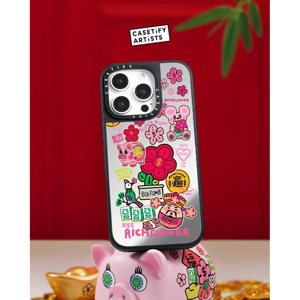 CASECASE X RICH FLOWER A Prosperous New Year แม่เหล็กดูด Black & Sliver ...
